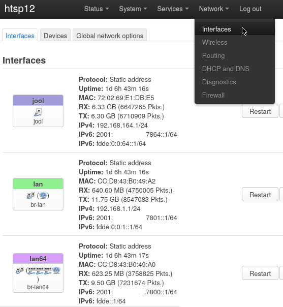 Jens Getreu's blog - Setting up an IPv6 only home network with OpenWrt